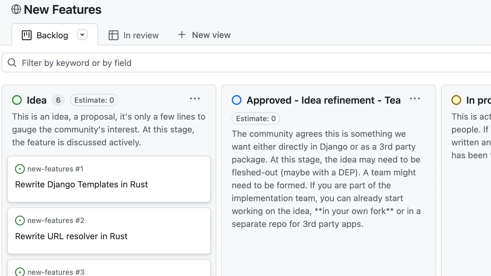 New Features GitHub repo and project | Weblog | Django